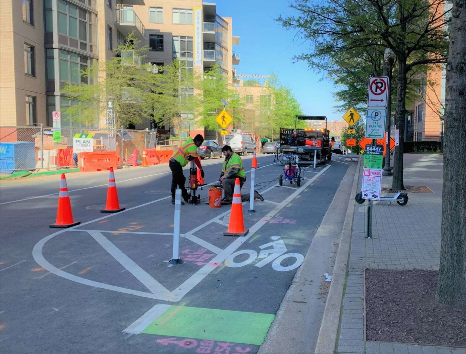 Arlington gets to work installing sensors, drawing parking spots for ...